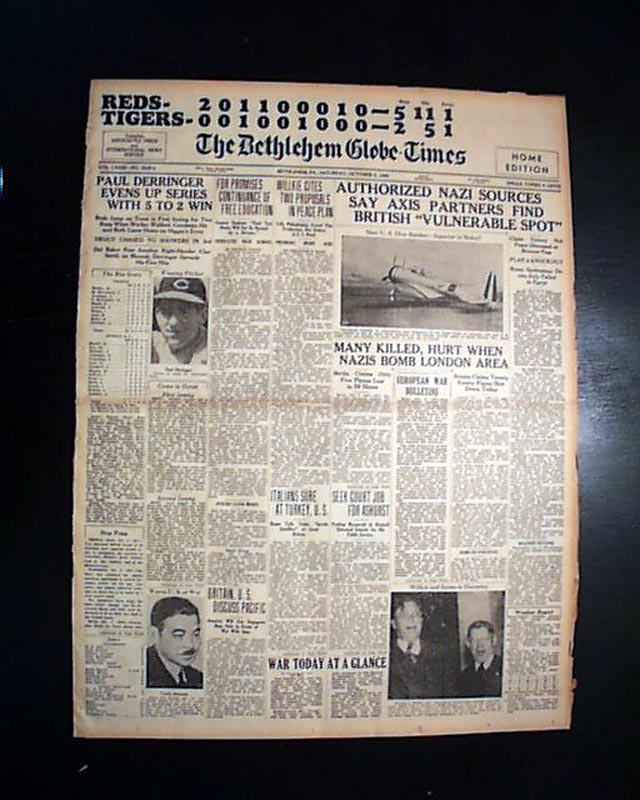 1940 Cincinnati Reds vs. Detroit Tigers... - RareNewspapers.com