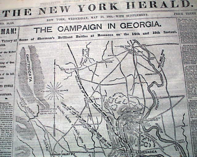Huge Civil War map of Georgia on the front page... - RareNewspapers.com