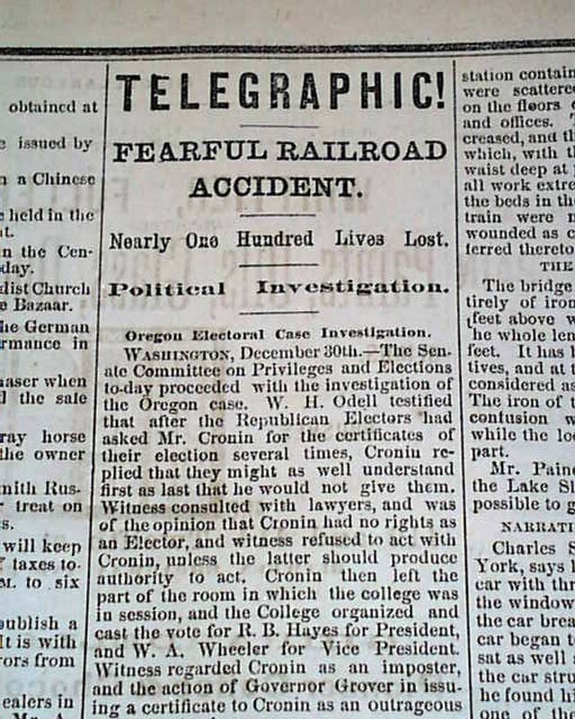 1876 Ashtabula, Ohio train wreck disaster... - RareNewspapers.com