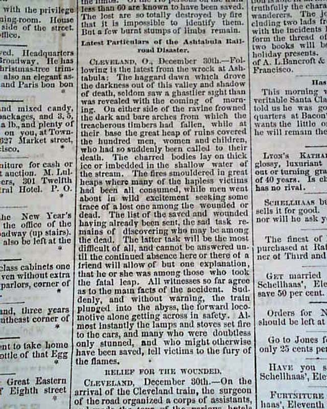 1876 Ashtabula, Ohio train wreck disaster... - RareNewspapers.com