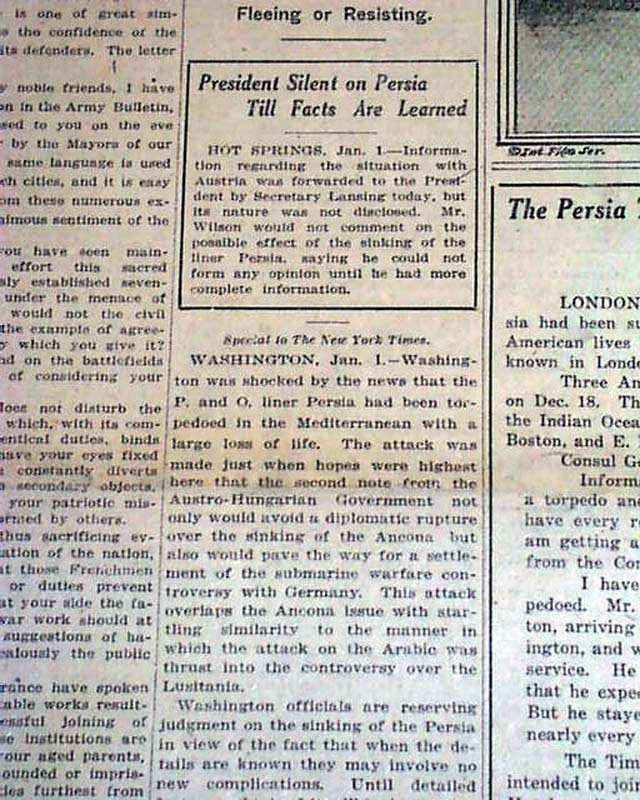 SS Persia sunk by German U-Boat... - RareNewspapers.com