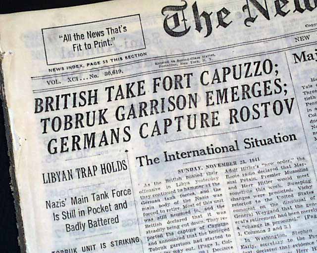 Fort Capuzzo Libya captured... - RareNewspapers.com