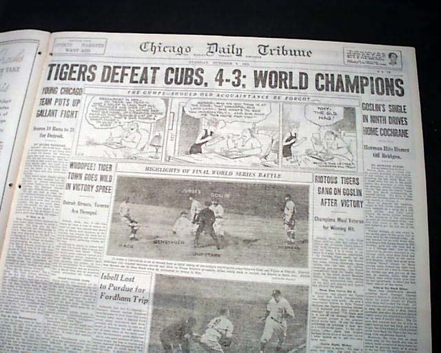 1935 World Series.... Tigers vs. Cubs..... - RareNewspapers.com