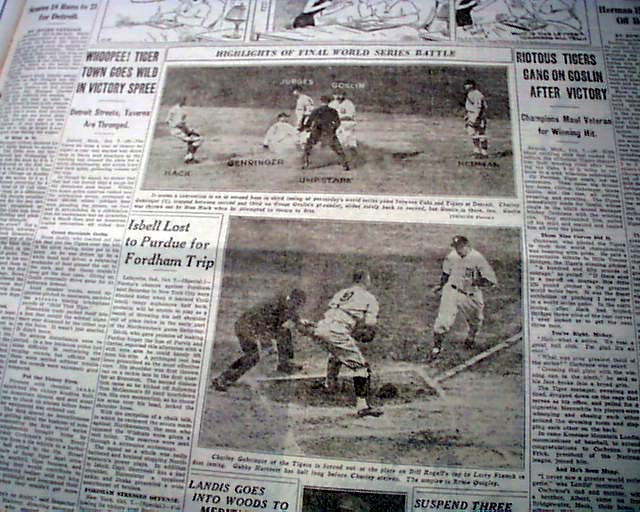 1935 World Series.... Tigers vs. Cubs..... - RareNewspapers.com