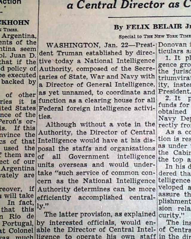 Central Intelligence Agency (CIA) is established... - RareNewspapers.com
