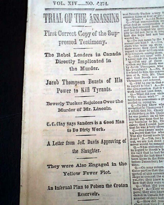 Trial of Lincoln's conspirators.... - RareNewspapers.com