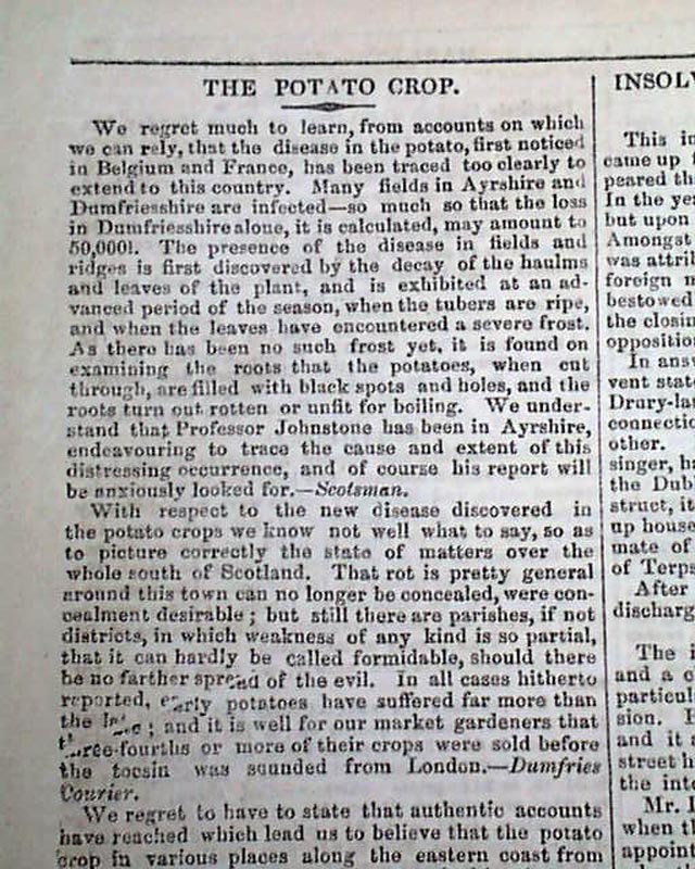 The Irish Potato Famine... - RareNewspapers.com