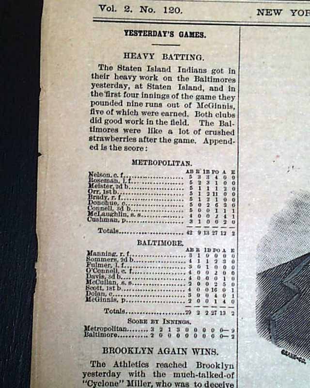 Very rare baseball newspaper from 1886... - RareNewspapers.com