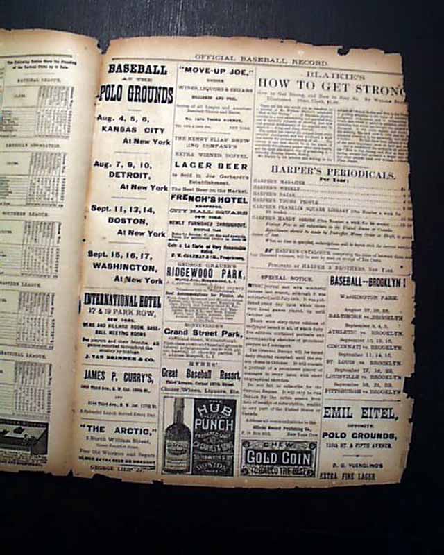 Very rare baseball newspaper from 1886... - RareNewspapers.com