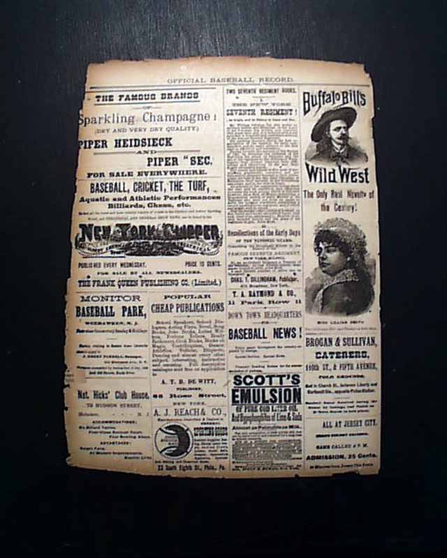 Very rare baseball newspaper from 1886... - RareNewspapers.com