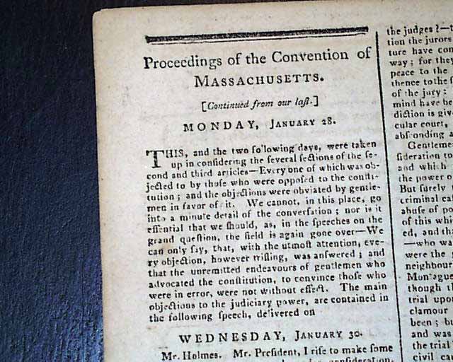 Massachusetts works towards ratifying the Constitution ...