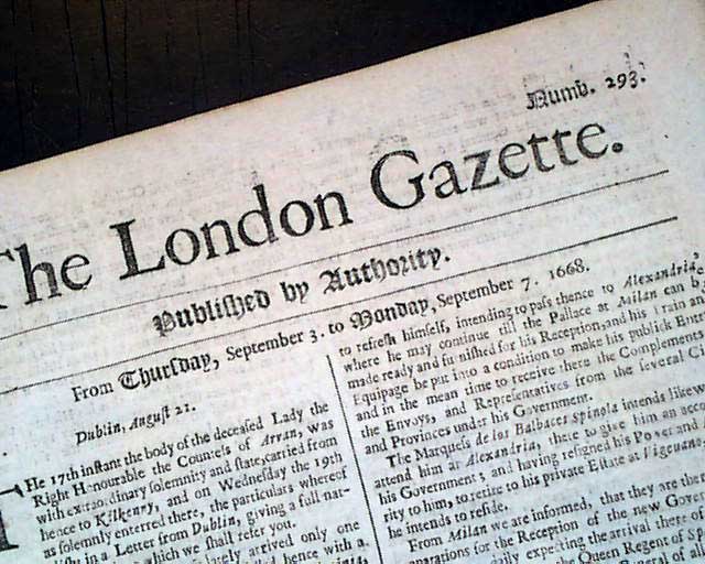 Two mentions of America in a 1668 newspaper... - RareNewspapers.com