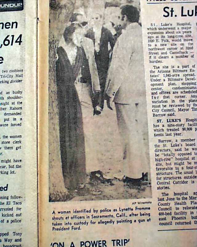 "Squeaky" Fromme assassination attempt of Ford.... - RareNewspapers.com