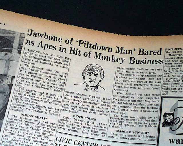 Piltdown Man hoax 1st revealed.... - RareNewspapers.com