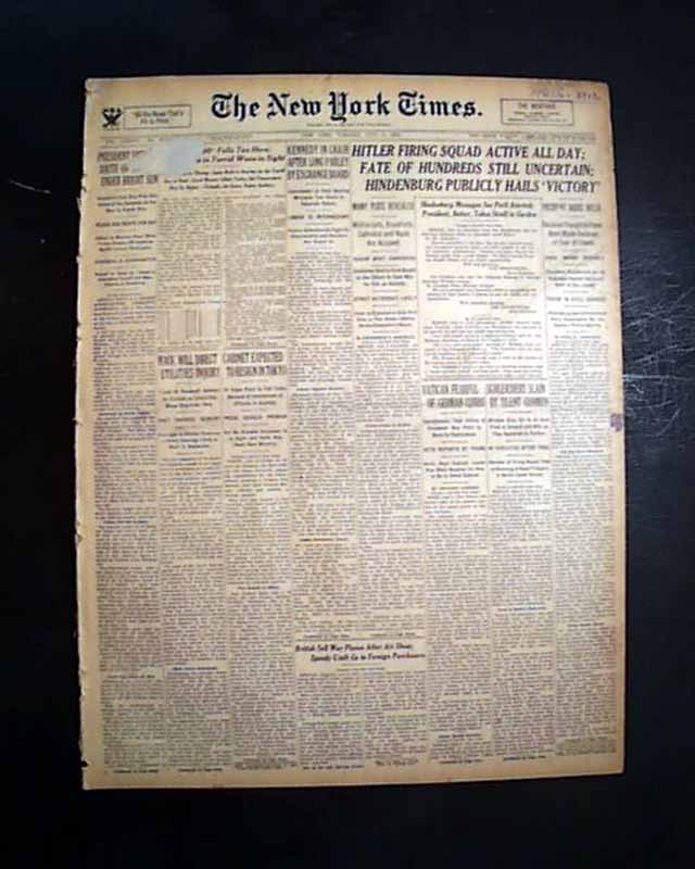 Night of the Long Knives in 1934... - RareNewspapers.com