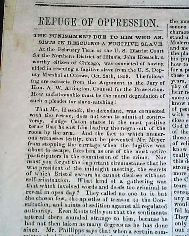 Much on the abolitionist John Hossack... - RareNewspapers.com