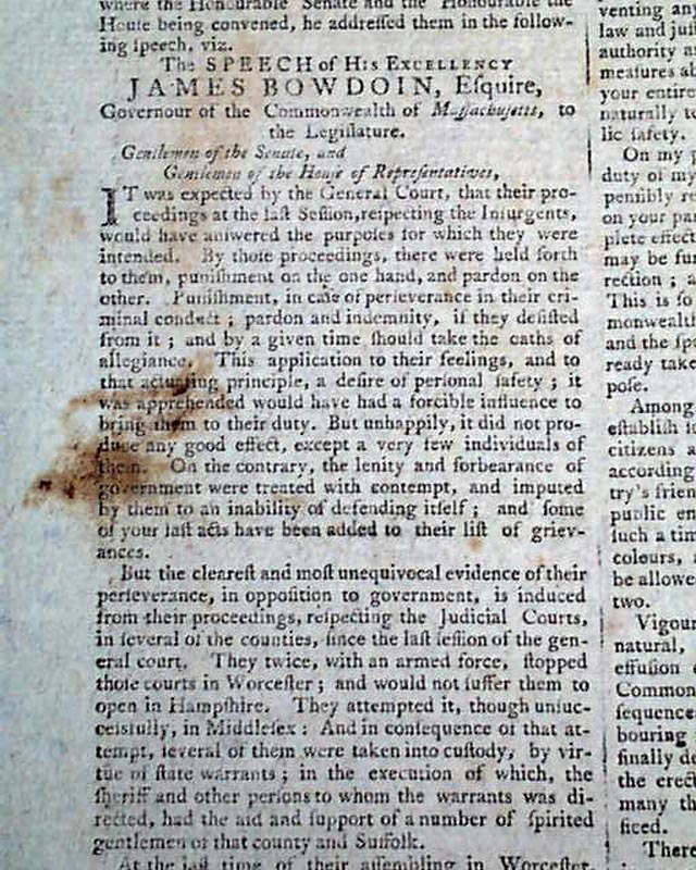 A wealth of reporting on the Shays' Rebellion... - RareNewspapers.com