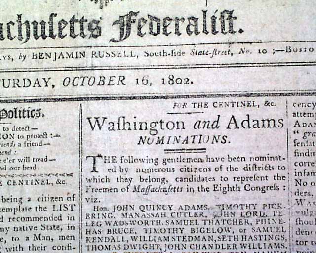 Princeton... Washington & Adams... Jefferson & Callender ...