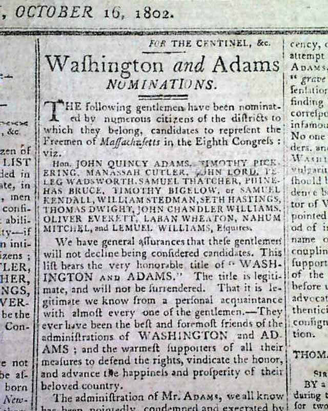 Princeton... Washington & Adams... Jefferson & Callender ...