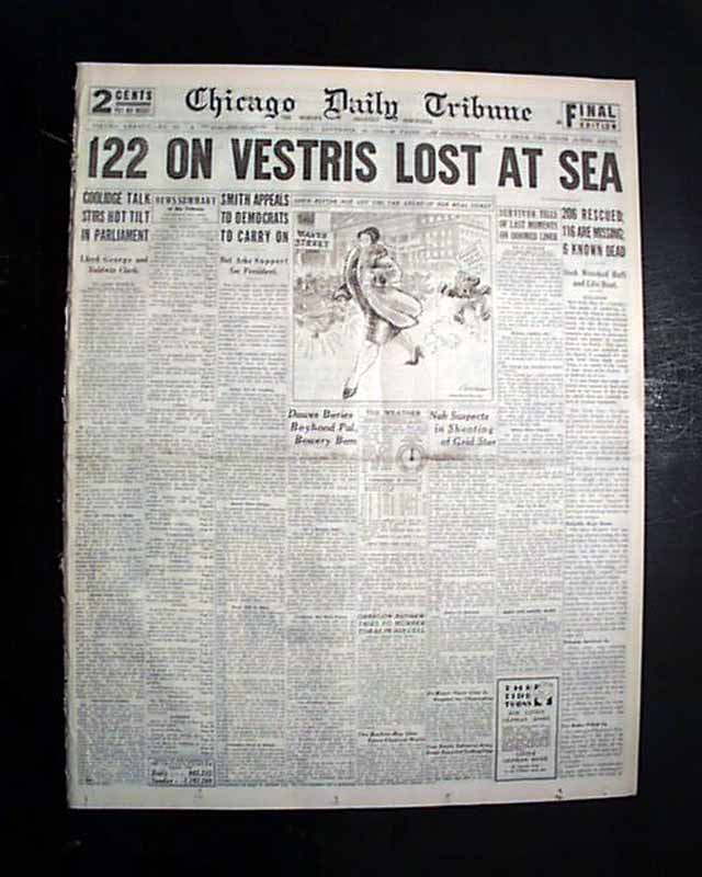 S.S. Vestris sinks in 1928... - RareNewspapers.com
