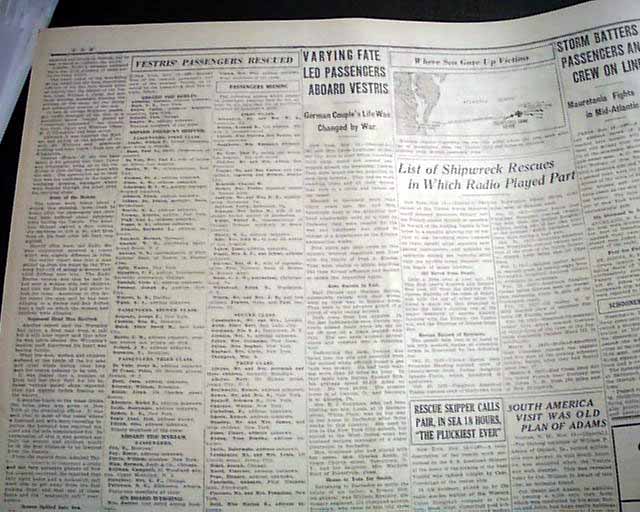 S.S. Vestris sinks in 1928... - RareNewspapers.com