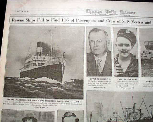 S.S. Vestris sinks in 1928... - RareNewspapers.com