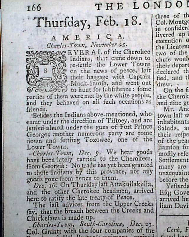 The Cherokee Indians at the end of the French & Indian War ...