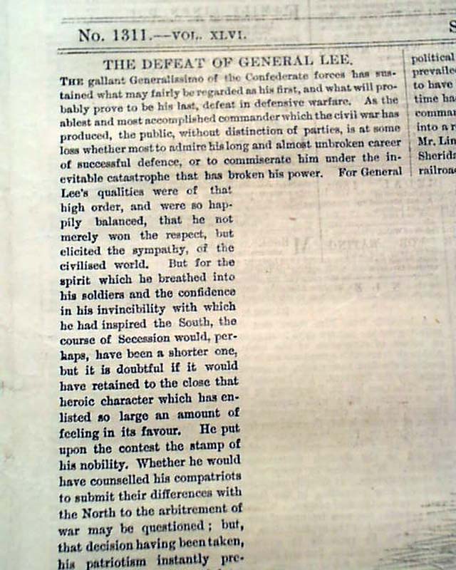 Ulysses S. Grant... Defeat of General Lee... - RareNewspapers.com