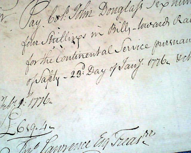 1776 document signed by future Supreme Court Chief Justice Oliver ...