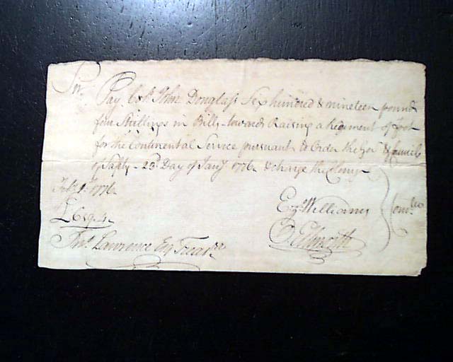 1776 document signed by future Supreme Court Chief Justice Oliver ...