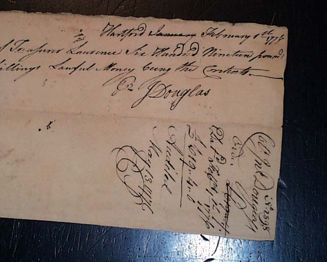 1776 document signed by future Supreme Court Chief Justice Oliver ...