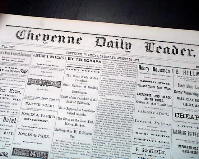The first newspaper published in Wyoming... - RareNewspapers.com