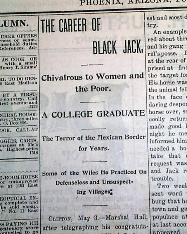 On the outlaw "Black Jack" Christian, leader of the High Fives Gang ...
