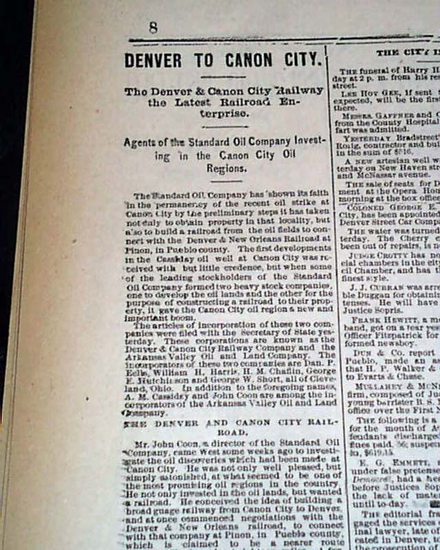Much on the early history of Denver... - RareNewspapers.com