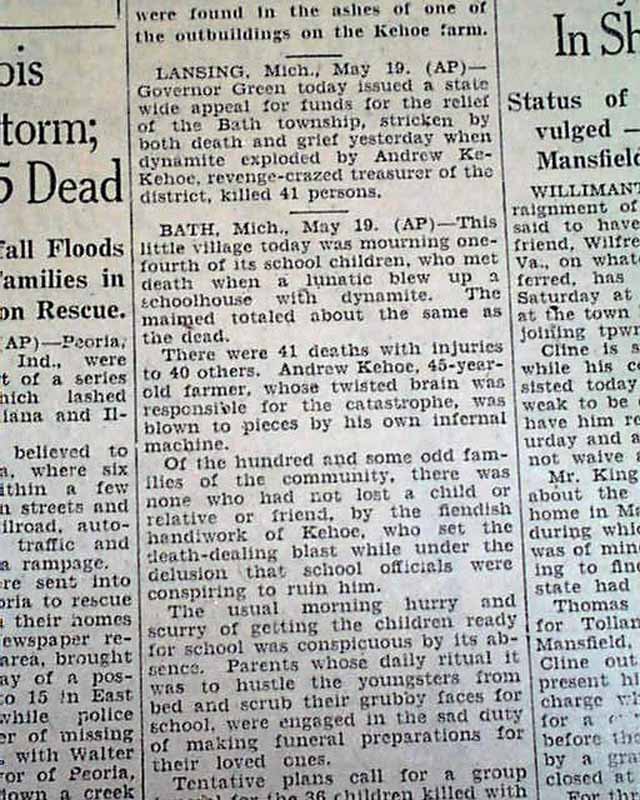 Bath School disaster of 1927... - RareNewspapers.com