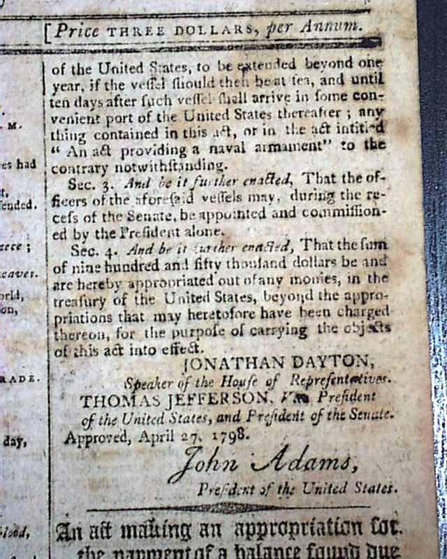 John Adams' script signatures... Poem by Thomas Paine ...