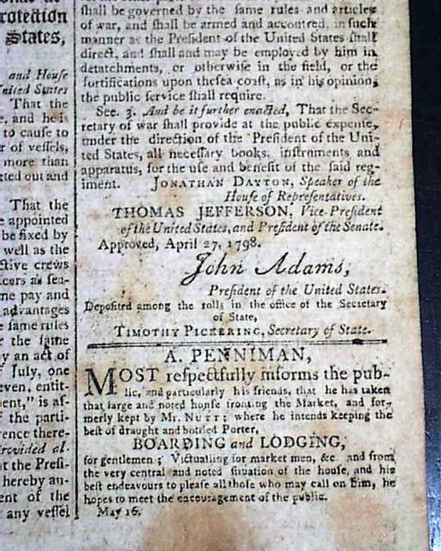 John Adams' script signatures... Poem by Thomas Paine ...
