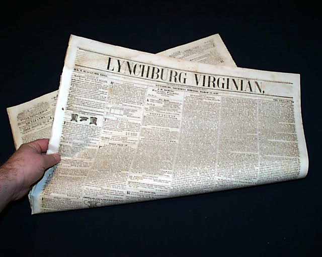 Period 1847 LYNCHBURG VA Newspaper PRE Civil War SOUTH - RareNewspapers.com