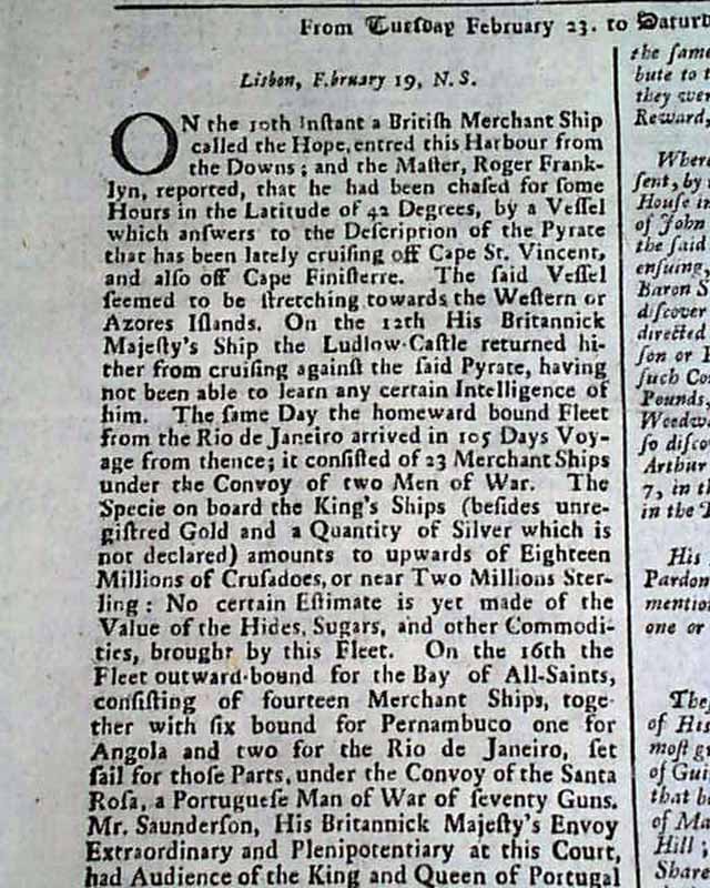 World's Oldest NEWSPAPER 1724 Gazette 280 YEARS OLD... - RareNewspapers.com
