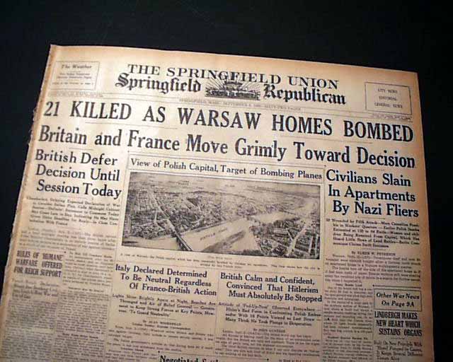 World War II begins.... - RareNewspapers.com