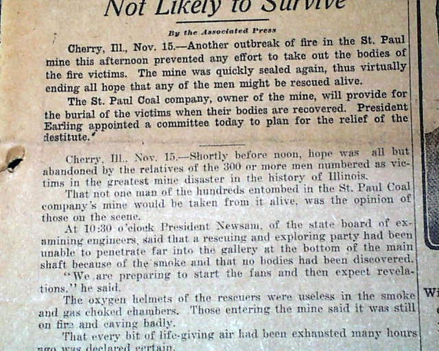 1909 Cherry Mine disaster - RareNewspapers.com