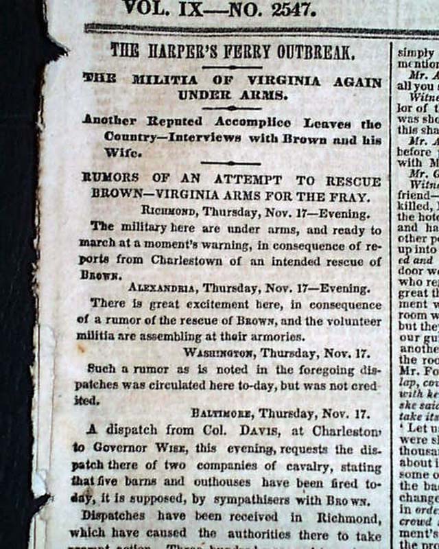 John Brown's raid at Harper's Ferry... - RareNewspapers.com