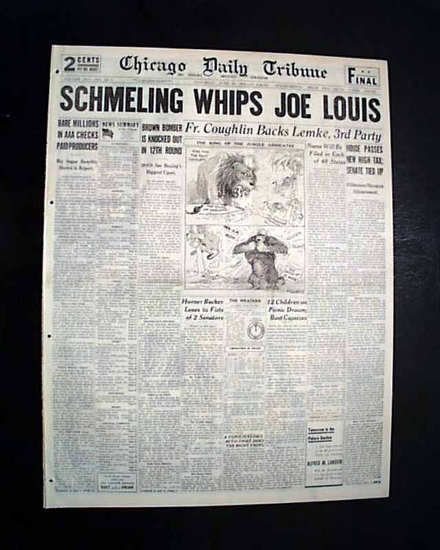 Max Schmeling vs. Joe Louis in 1936 - RareNewspapers.com