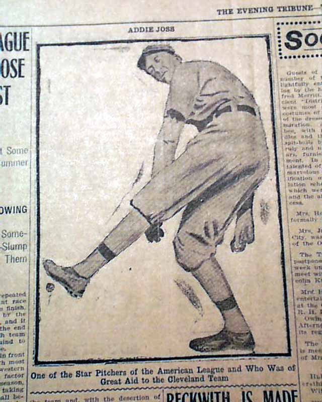 1908 Photo of Addie Joss... baseball... - RareNewspapers.com