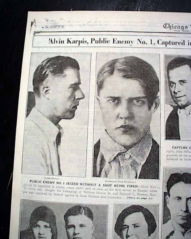 Last "Public Enemy No. 1" captured... Alvin Karpis... - RareNewspapers.com