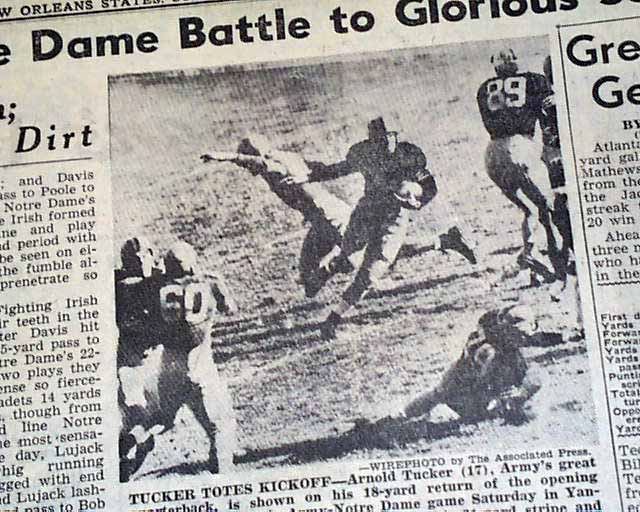 Notre Dame vs. Army in 1946... - RareNewspapers.com