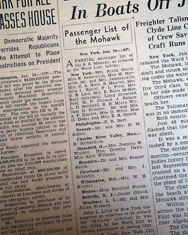 SS Mohawk shipwreck... - RareNewspapers.com