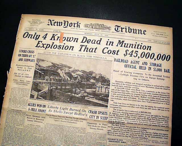 1917 Black Tom Island explosion.... - RareNewspapers.com