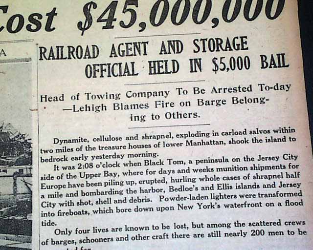 1917 Black Tom Island explosion.... - RareNewspapers.com