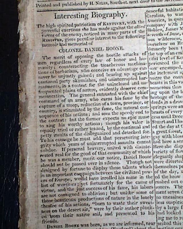 Biography of Daniel Boone... - RareNewspapers.com